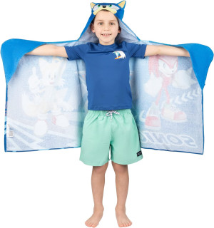 Sonic The Hedgehog, Anime, Bath/Pool/Beach Soft Cotton Terry Hooded ...